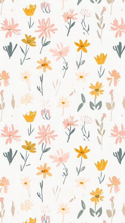 Cute mini flowers illustration wallpaper | Premium Photo Illustration ...