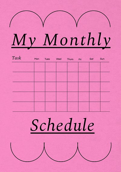 Monthly schedule planner template design | Free Photo - rawpixel