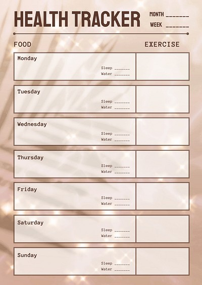 Health tracker planner template design | Free Photo - rawpixel