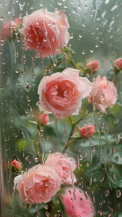Rain scene roses flower plant | Premium Photo - rawpixel
