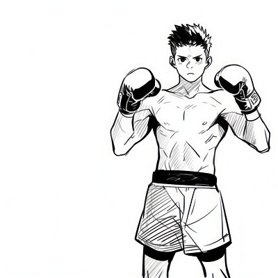 Boxing sketch punching drawing. | Free Photo Illustration - rawpixel