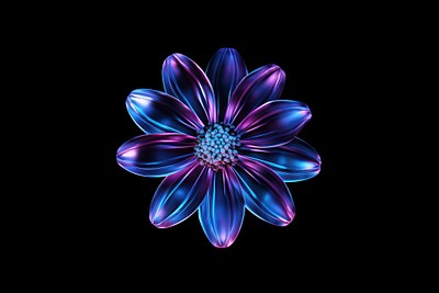 Neon daisy flower pattern violet | Premium Photo Illustration - rawpixel