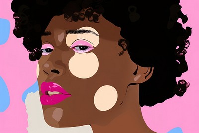 Vitiligo woman portrait drawing cartoon. | Free Photo Illustration ...