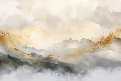 Serene abstract mountain png paint | Free PNG - rawpixel