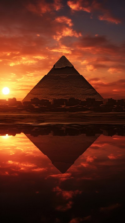 Sunset wallpaper pyramid architecture sunset. | Premium Photo ...