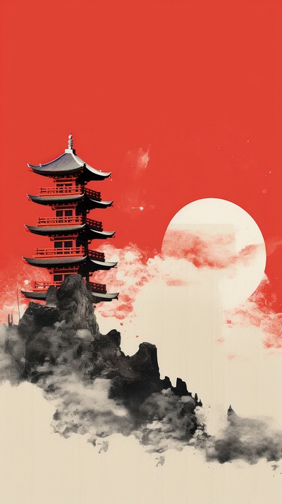 Japanese iconic landmark architecture building | Premium Photo ...