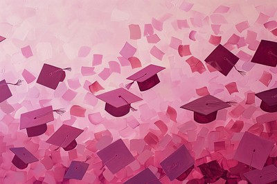 Graduation cap backgrounds purple petal. | Free Photo Illustration ...