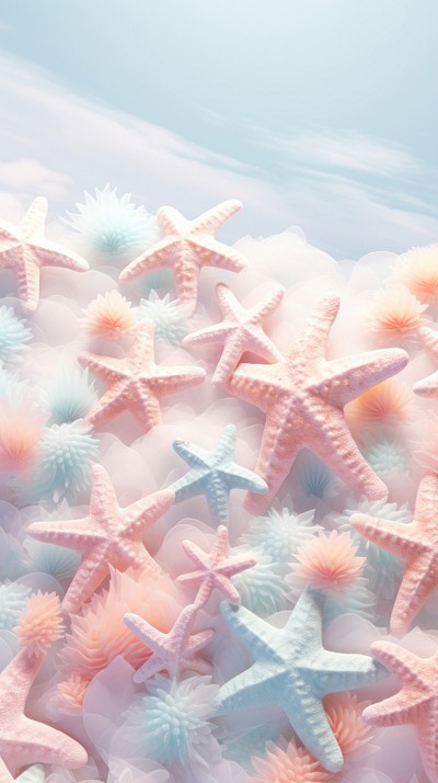 Fluffy pastel starfish invertebrate backgrounds | Free Photo ...