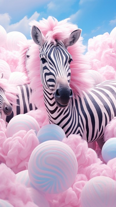 Fluffy pastel zebra wildlife cartoon | Free Photo Illustration - rawpixel