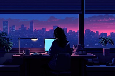 PNG Lonely girl Using laptop | Premium Photo Illustration - rawpixel
