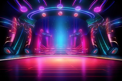 Empty neon stage purple light | Premium Photo - rawpixel