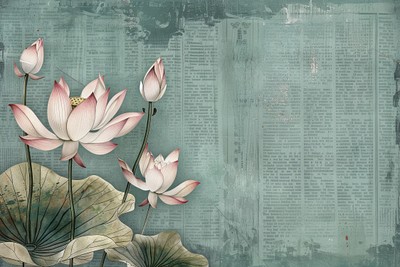 Lotus flower ephemera border backgrounds | Premium Photo Illustration ...