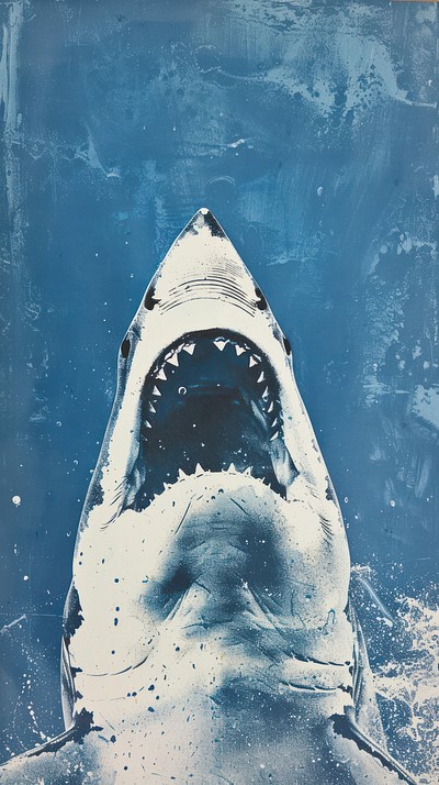 Silkscreen paper shark roar animal | Premium Photo Illustration - rawpixel