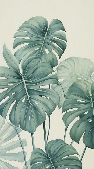 Wallpaper monstera backgrounds drawing sketch. | Free Photo ...