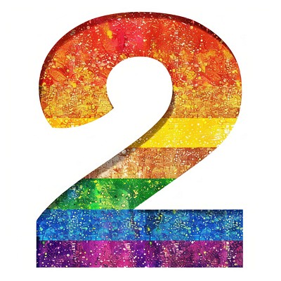 Rainbow number 2 pattern symbol | Premium Photo Illustration - rawpixel