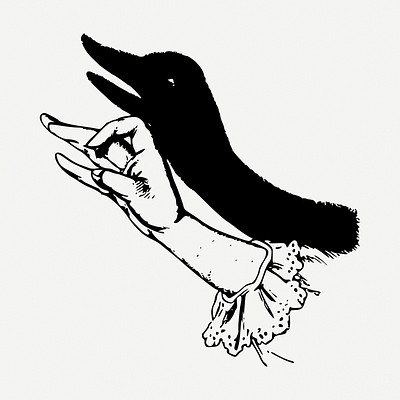 Duck shadow puppet clip art | Free PSD - rawpixel