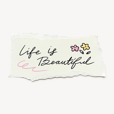 Life is beautiful png sticker, | Premium PNG - rawpixel