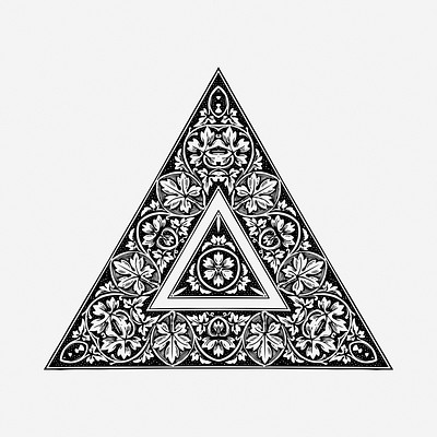 Vintage decorative triangle png sticker | Free PNG - rawpixel