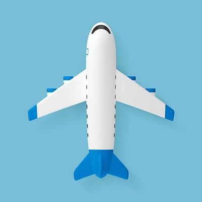 Cartoon plane clipart, top view | Free Photo Illustration - rawpixel