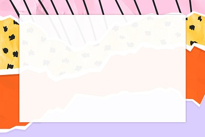 Ripped paper frame psd in colorful | Premium PSD - rawpixel