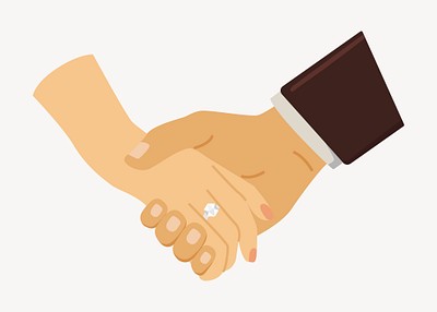 Engagement hands collage element, cute | Premium Vector Illustration ...