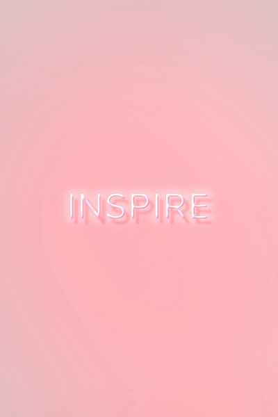 INSPIRE neon word typography pink | Free Photo - rawpixel