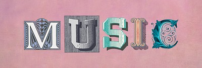 Music word ornamental font typography | Free Photo - rawpixel