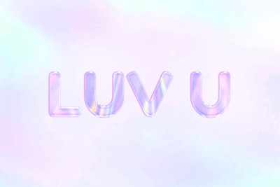 Shiny LUV U lettering purple | Free Photo - rawpixel