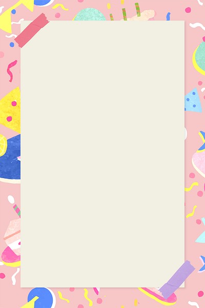 Pink birthday rectangle frame vector | Premium Vector - rawpixel