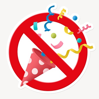 Prohibited sign no party symbol | Premium PSD - rawpixel