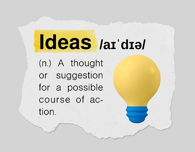 Ideas definition, torn dictionary word, | Free Photo - rawpixel