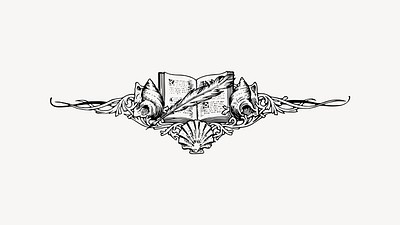 Book & shell divider png | Free PNG - rawpixel