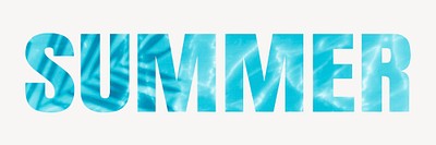 Summer word typography, blue water | Free Photo - rawpixel