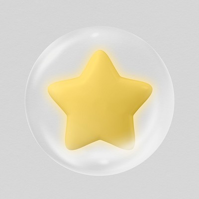 Star 3D bubble, aesthetic clipart | Free Photo - rawpixel