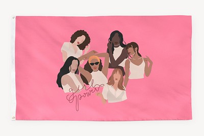 Pink girl power flag graphic | Free Photo - rawpixel