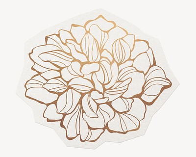Gold flower sticker, decorative floral | Free Photo - rawpixel