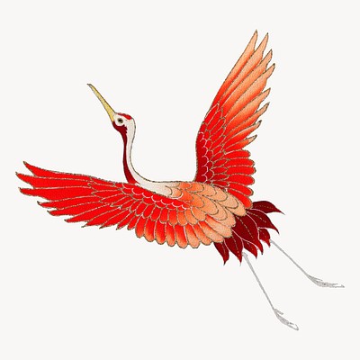 Flying cranes, Japanese vintage illustration | Free Photo Illustration ...
