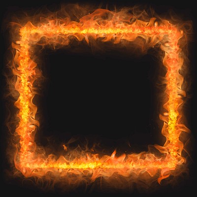 Flame png frame, square shape, | Premium PNG - rawpixel