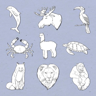Hand drawn wildlife sticker black | Free Photo - rawpixel