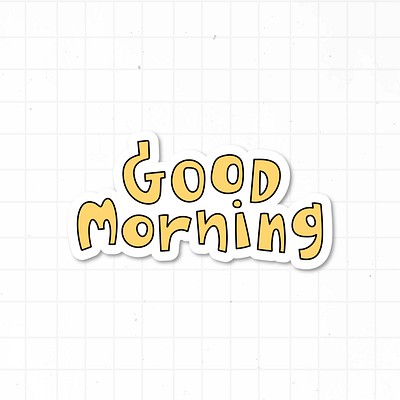 Good morning word sticker design | Premium PNG Sticker - rawpixel