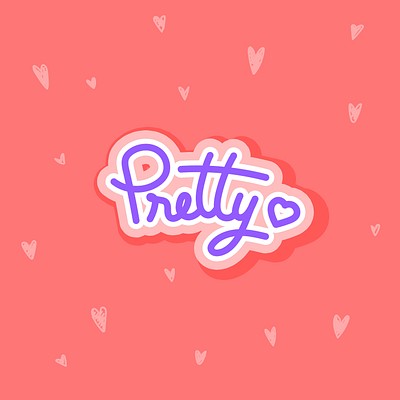 Purple Pretty word design element | Premium PNG Sticker - rawpixel