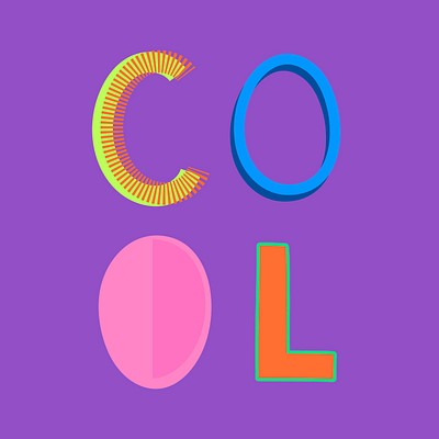 Colorful cool word design element | Premium PNG Sticker - rawpixel