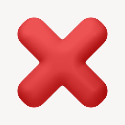 Red X mark 3D icon | Premium Icons Illustration - rawpixel