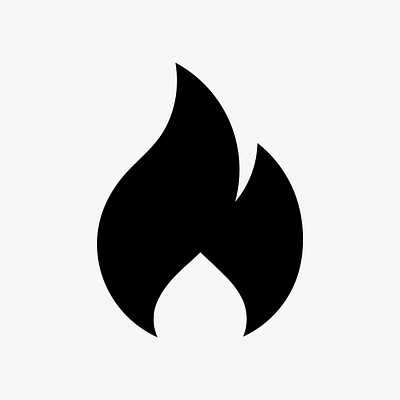 Flame icon, simple flat design | Premium Vector - rawpixel