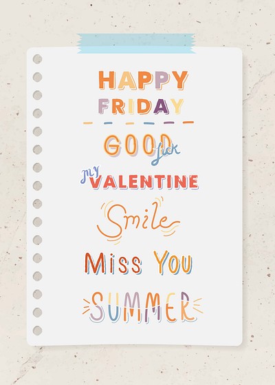 Colorful words set paper vector | Premium Vector - rawpixel