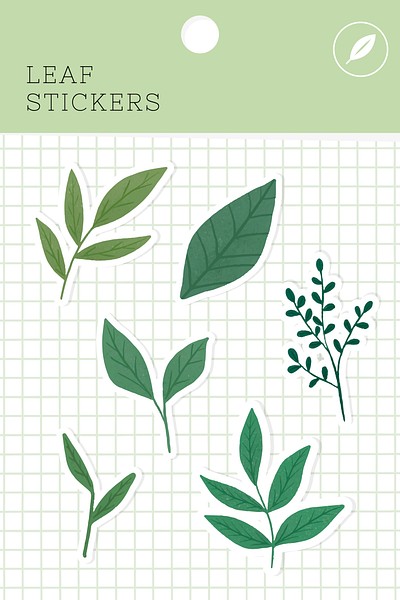 Leaf stickers package vector | Premium Vector - rawpixel
