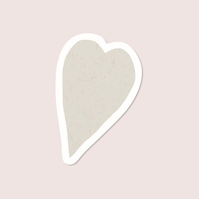 Beige heart shape sticker vector | Premium Vector - rawpixel