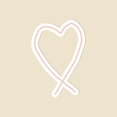 Pink heart shape sticker vector | Free Vector - rawpixel