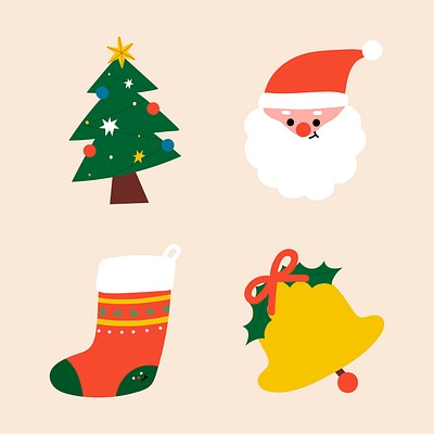 Festive decorative Christmas elements set | Premium Vector - rawpixel