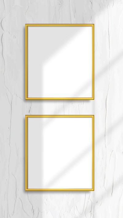 Golden frame wall mobile phone | Premium Vector Mockup - rawpixel